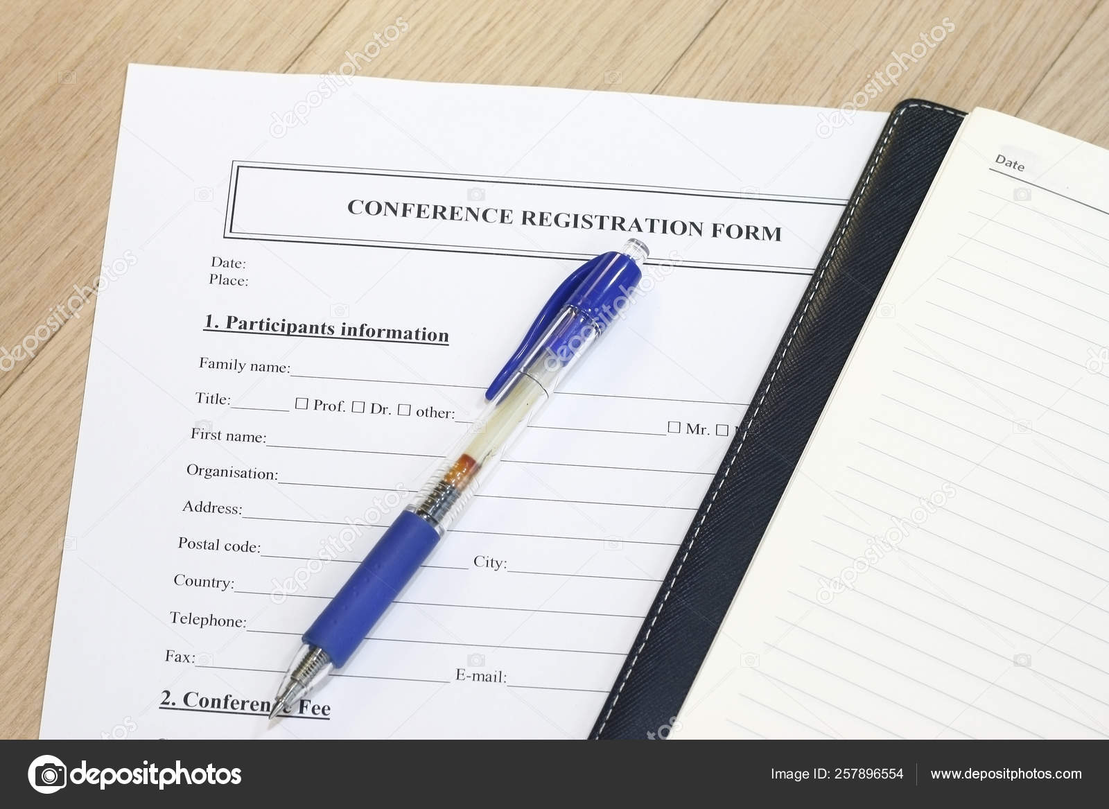 Registration Form Notebook Pen Ready Fill Form – Stock Editorial Photo ...