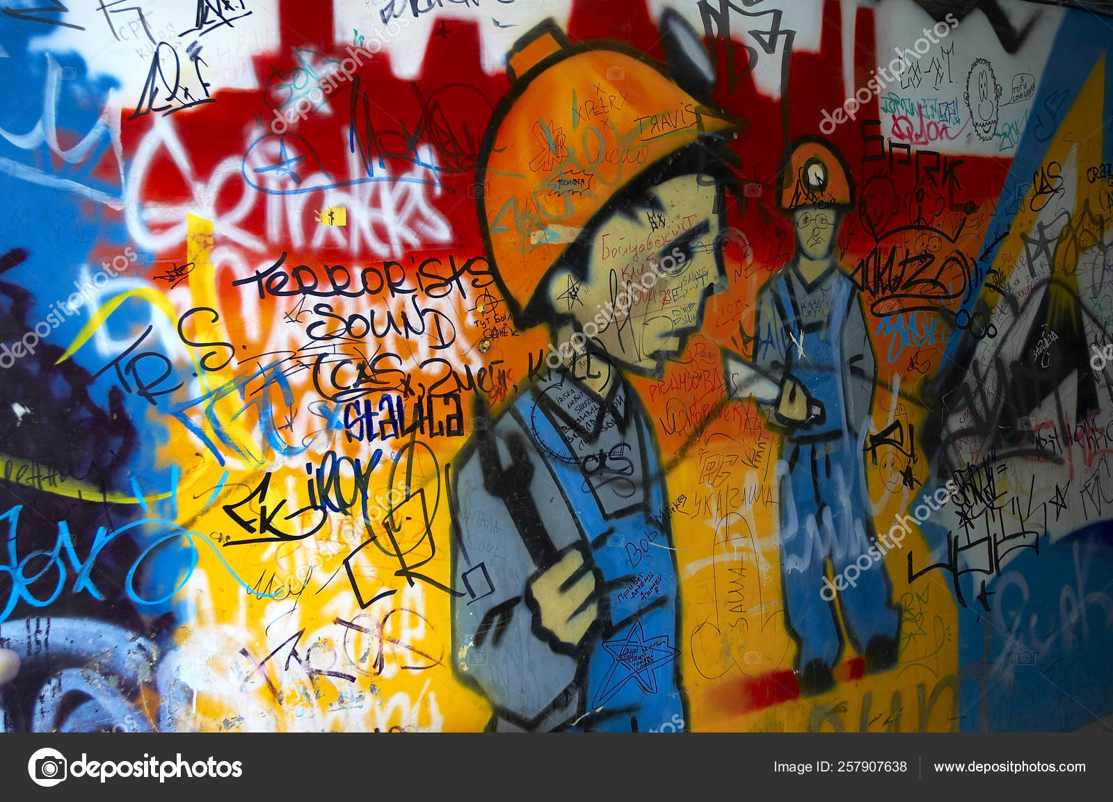 Urban Wall Paintings Background Texture Stock Photo by ©YAYImages 257907638