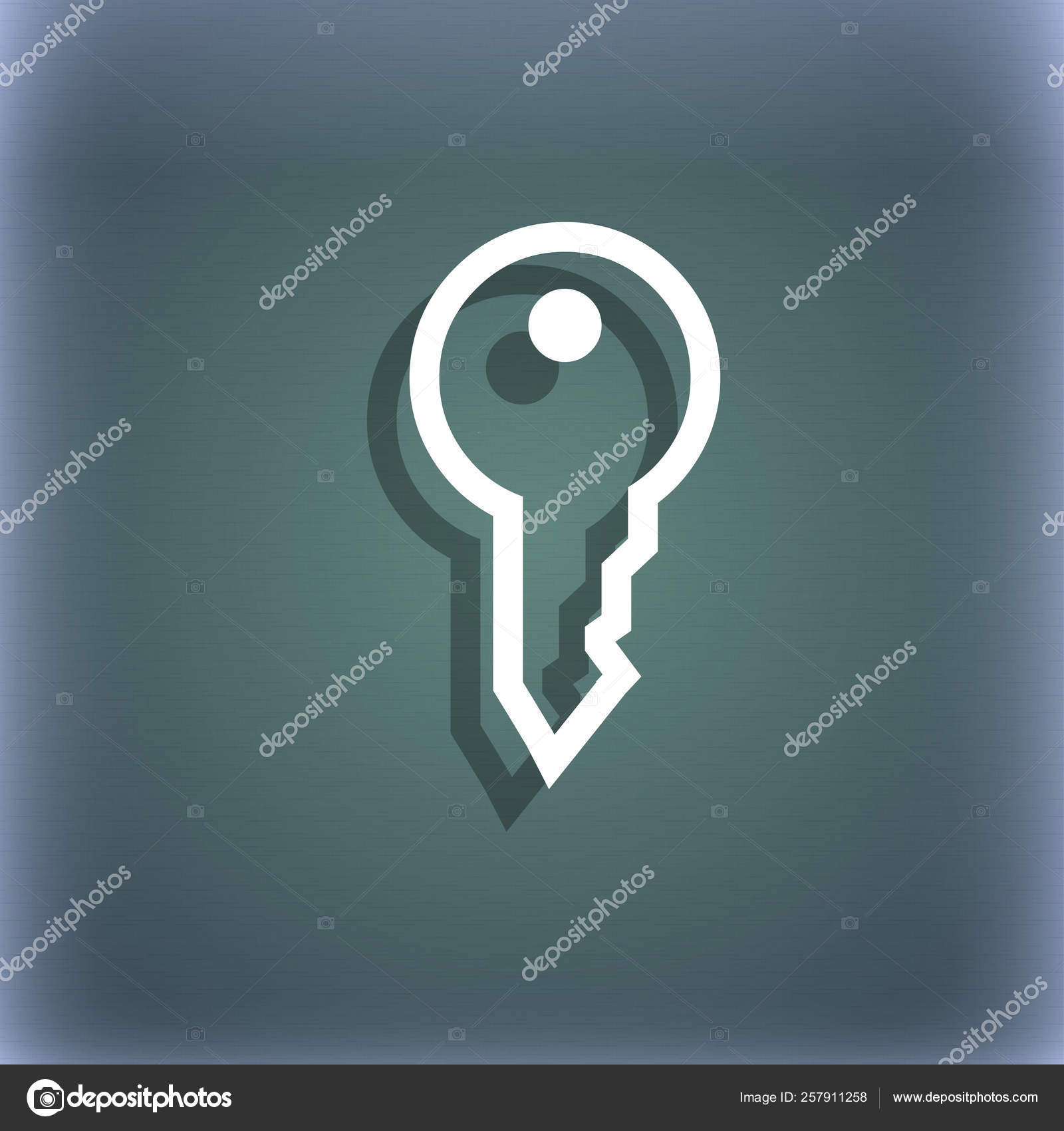 Key Icon Symbol Blue Green Abstract Background Shadow Space Your Stock ...