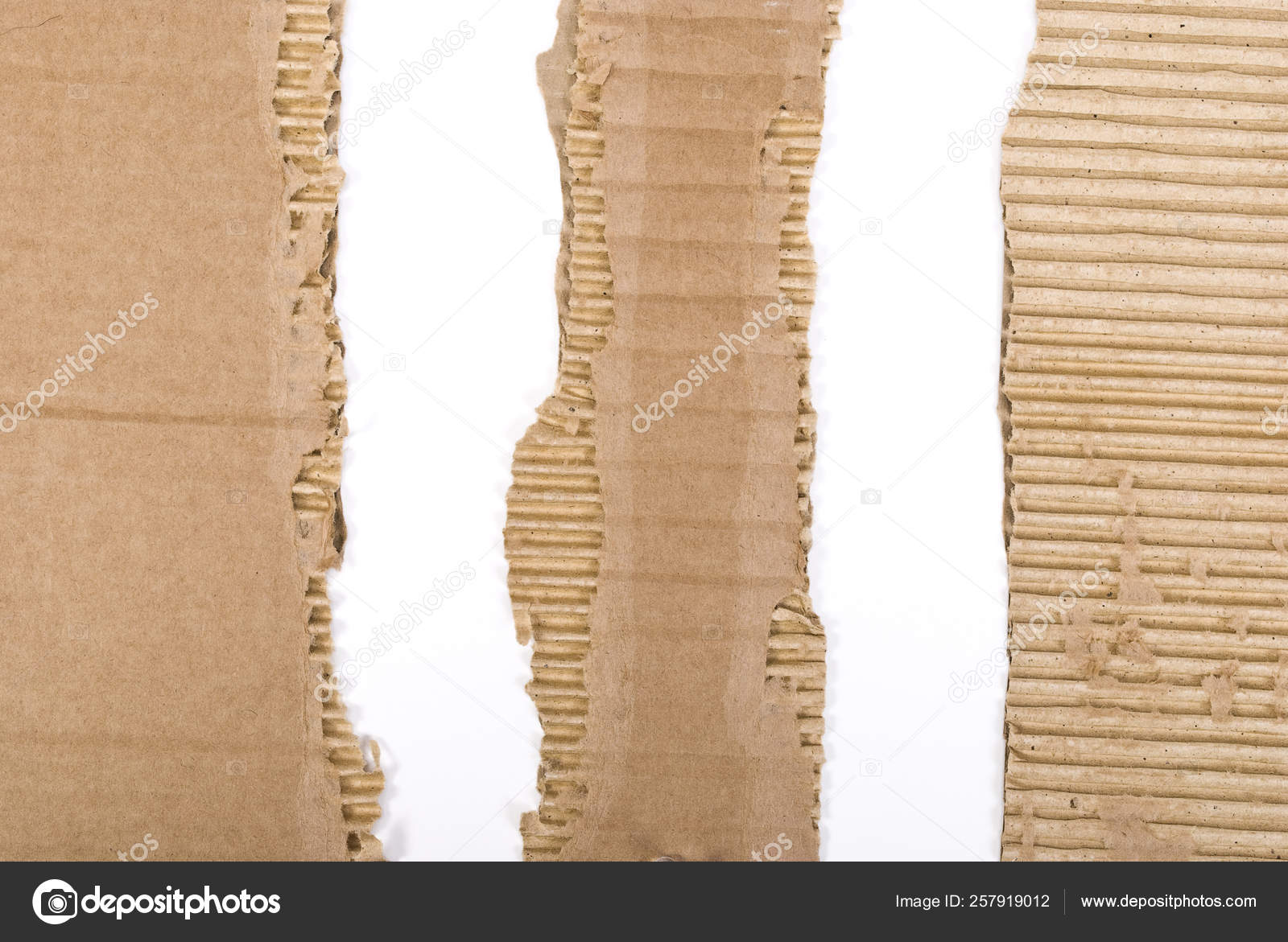 Corrugated Cardboard Border Isolated White Background Stock Photo by ...