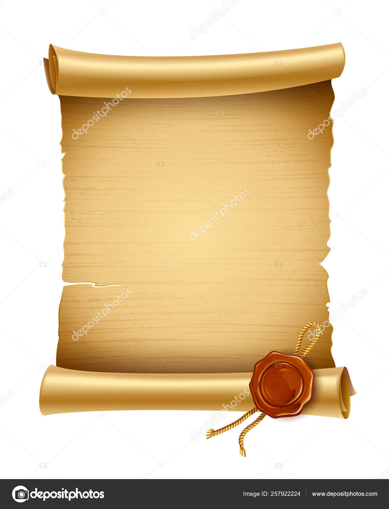 Old Blank Paper Script Stamp Vector Illustration Isolated White ...