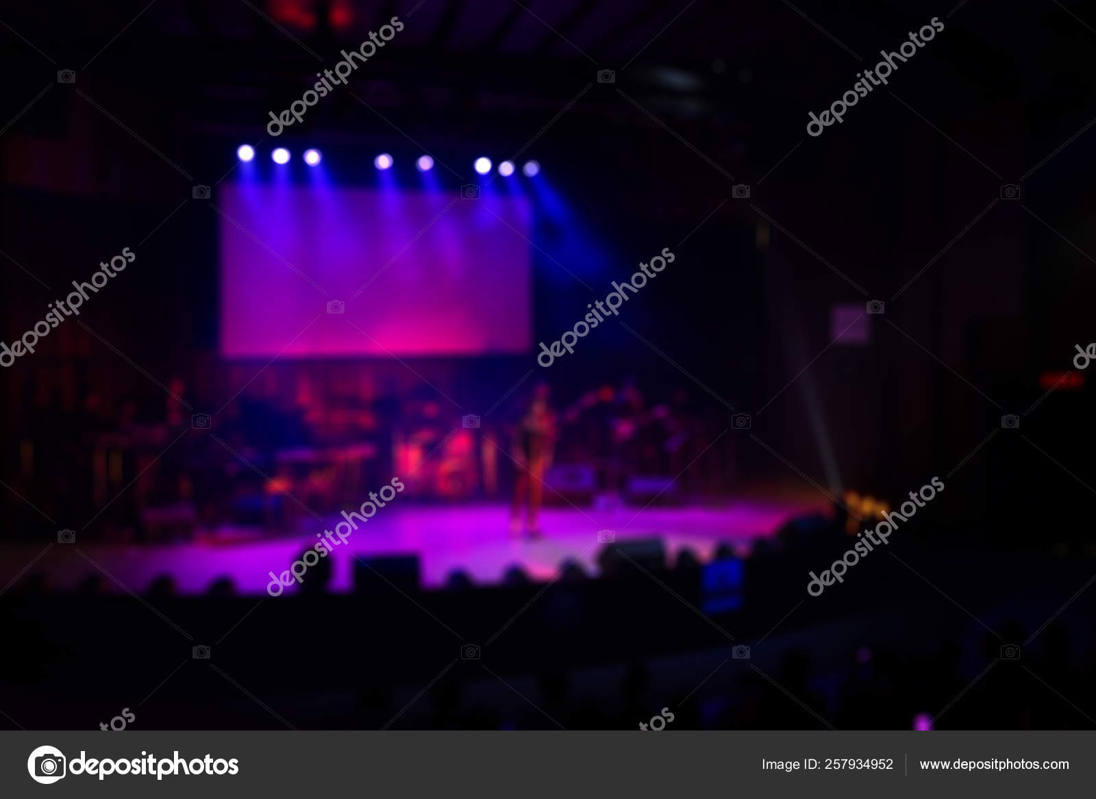 Crowd Front Concert Stage Performance Blur Defocus Background Stock ...