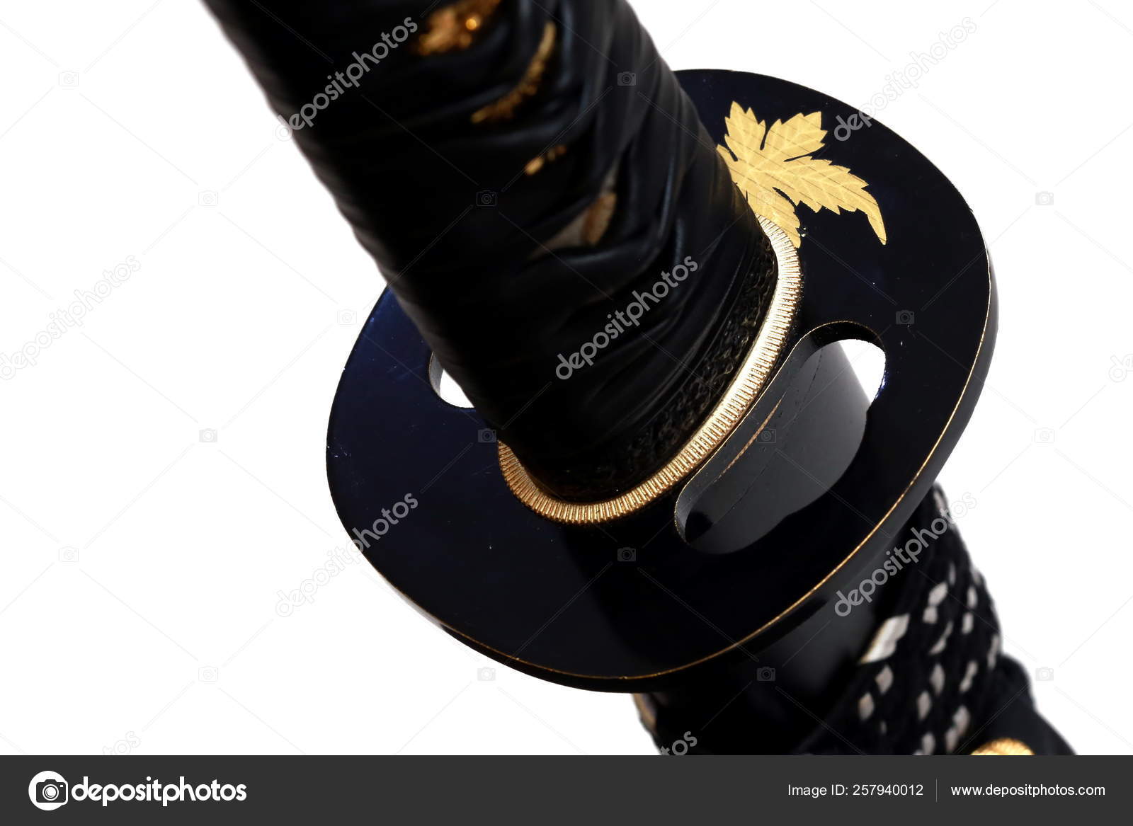Tsuba Hand Guard Japanese Sword White Background Stock Photo by ...