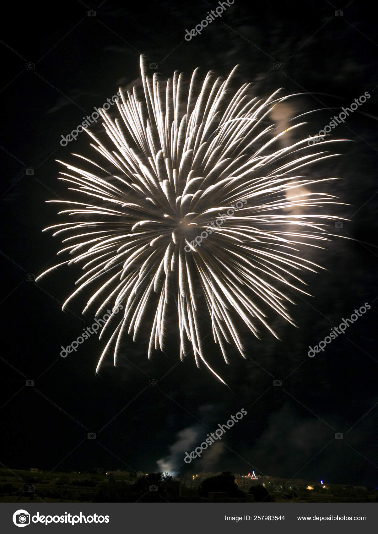 Various Details Traditional Pyrotechnical Firework Displays — Stock ...