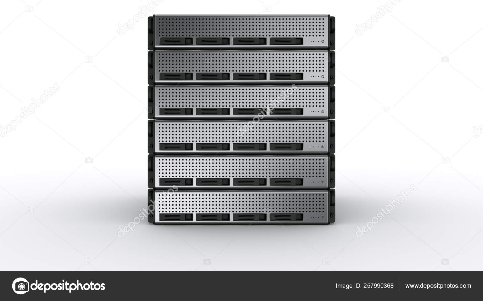 Rendering Multiple Rack Servers White Background — Stock Photo ...