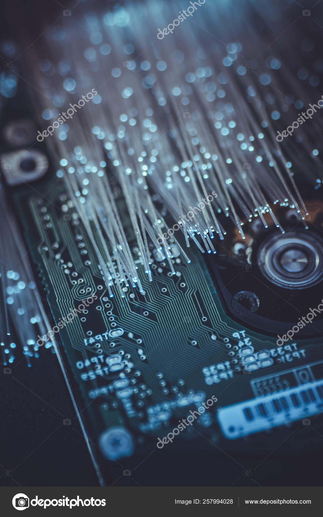 Motherboard Plate Chips Fiber Optic Lights Stock Photo by ©YAYImages ...