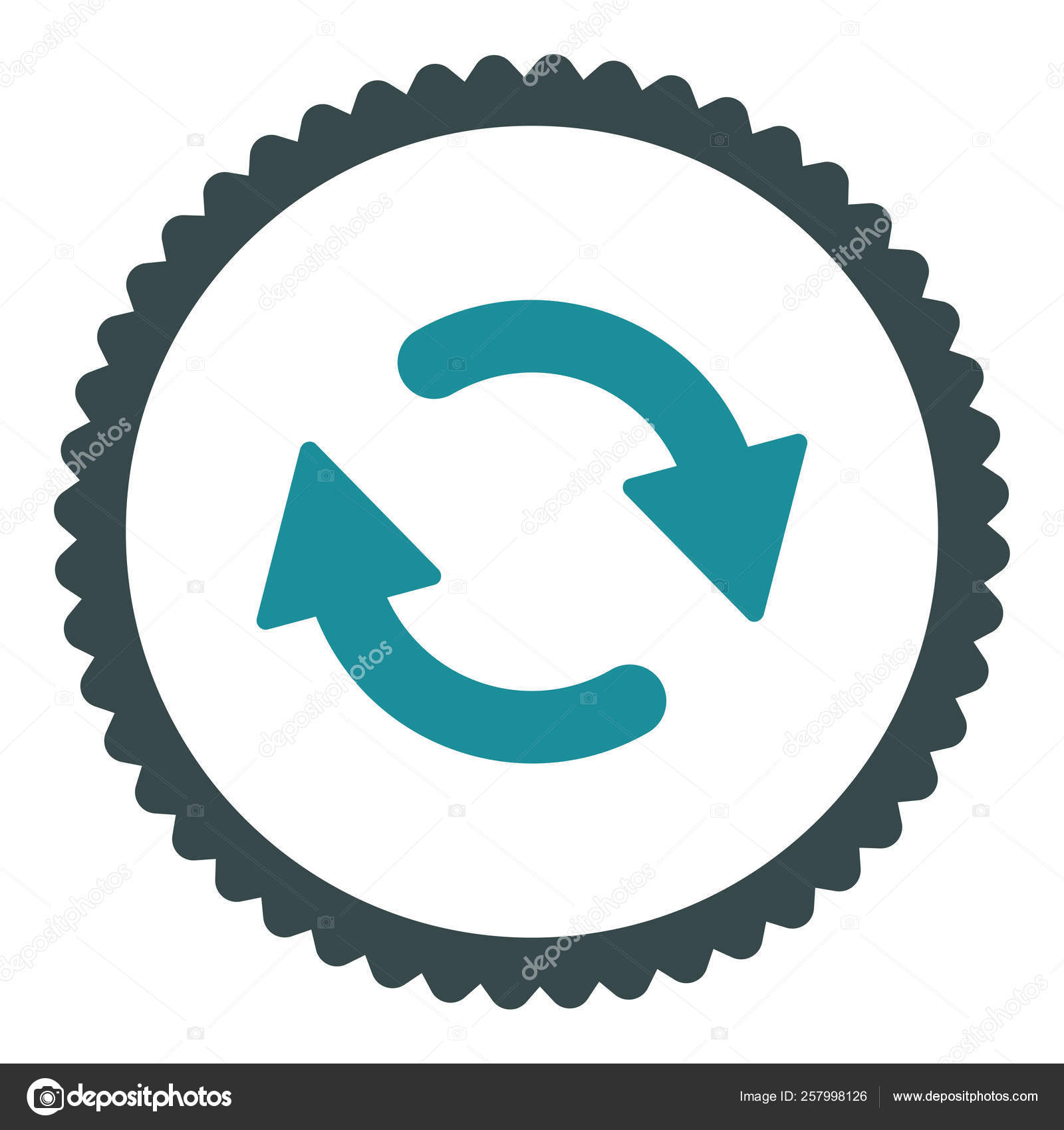 Refresh Stamp Icon Flat Glyph Symbol Drawn Soft Blue Colors Stock Photo ...