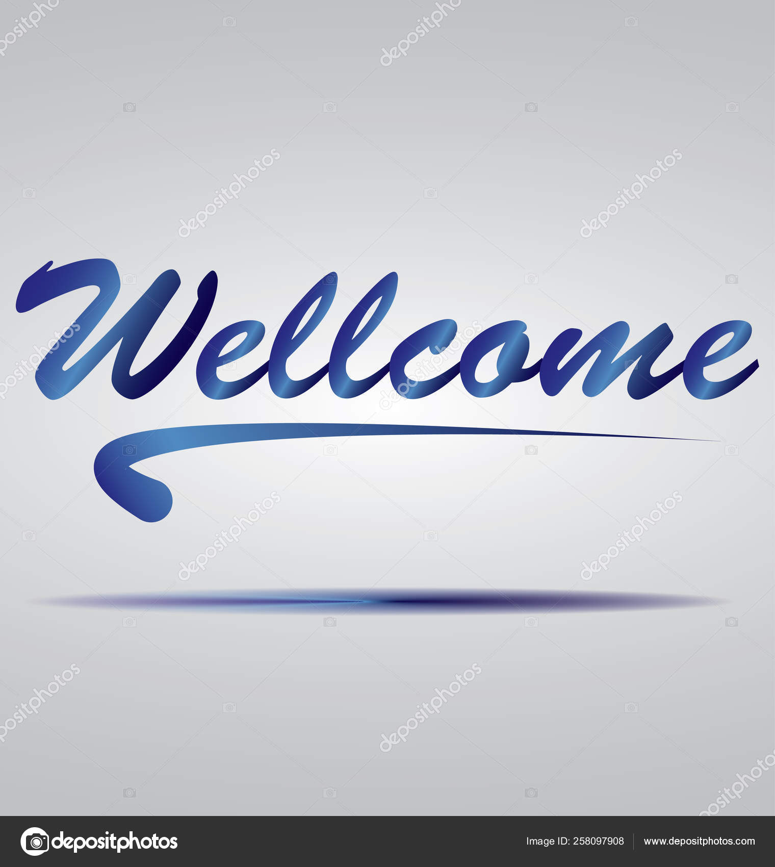 Vector Illustration Inscription Welcome Write Calligraphic Font — Stock ...