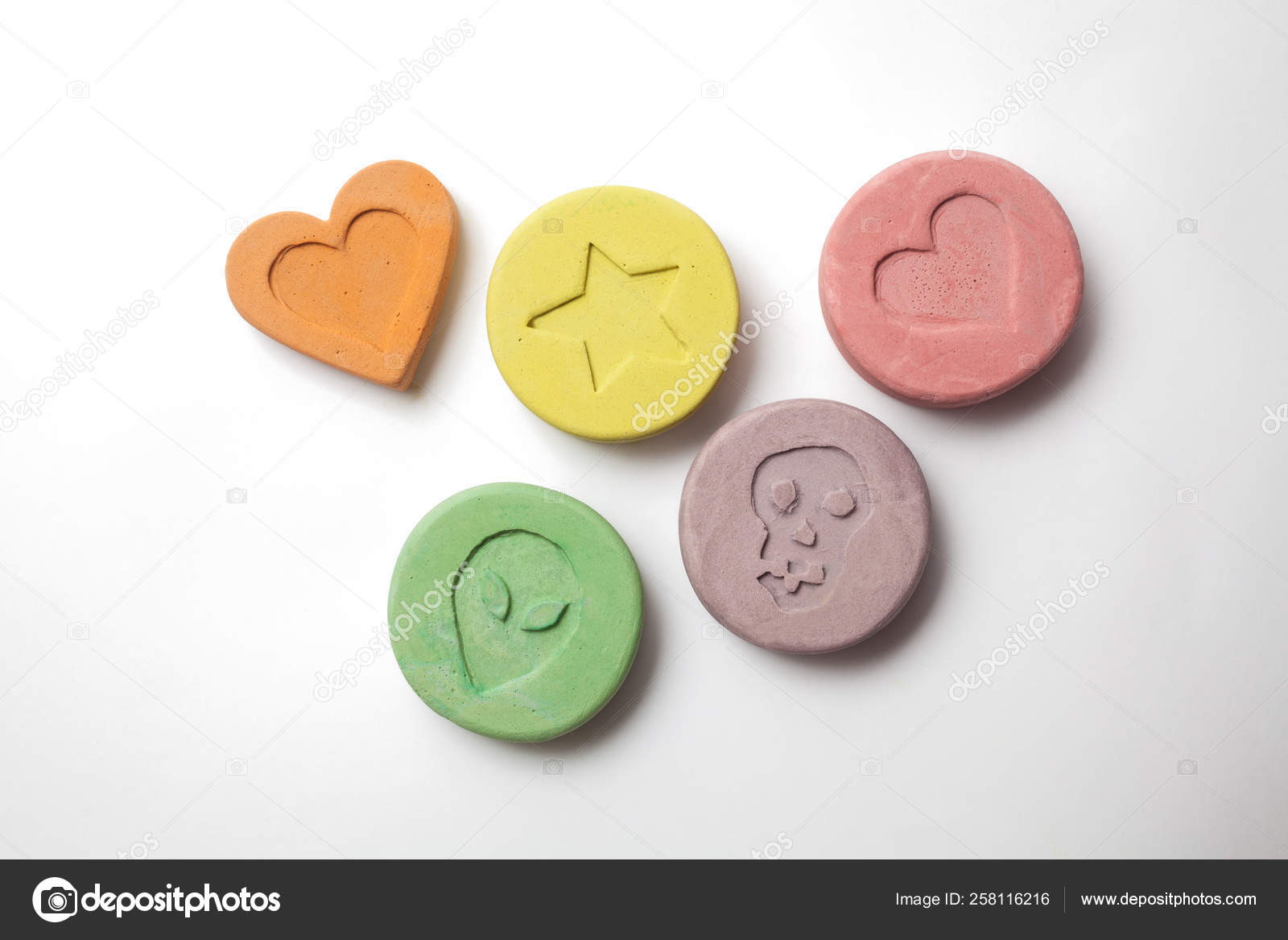Ecstasy Tablets White Background Stock Photo by ©YAYImages 258116216