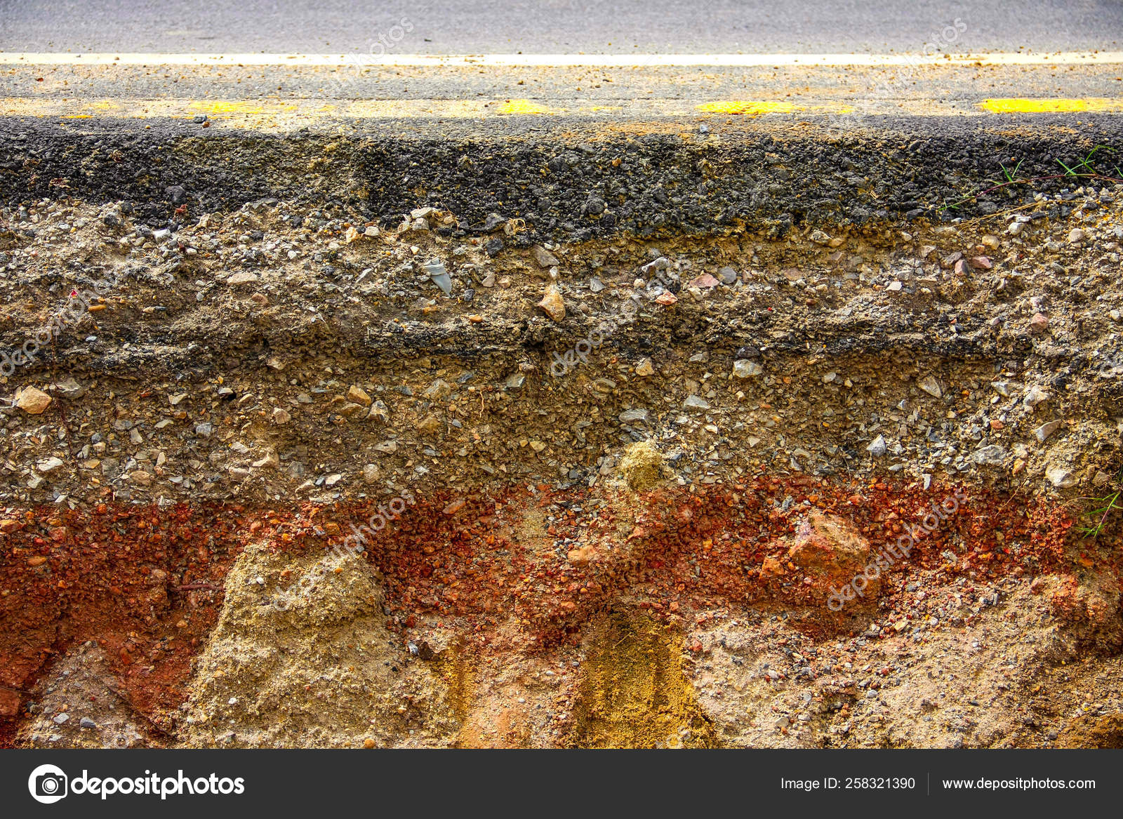 Layer Asphalt Road Scour Corrode Well Worn Clipped Stock Photo by ...