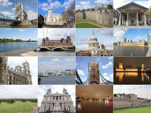 Famous Landmarks Monuments Collage London England – Stock Editorial ...