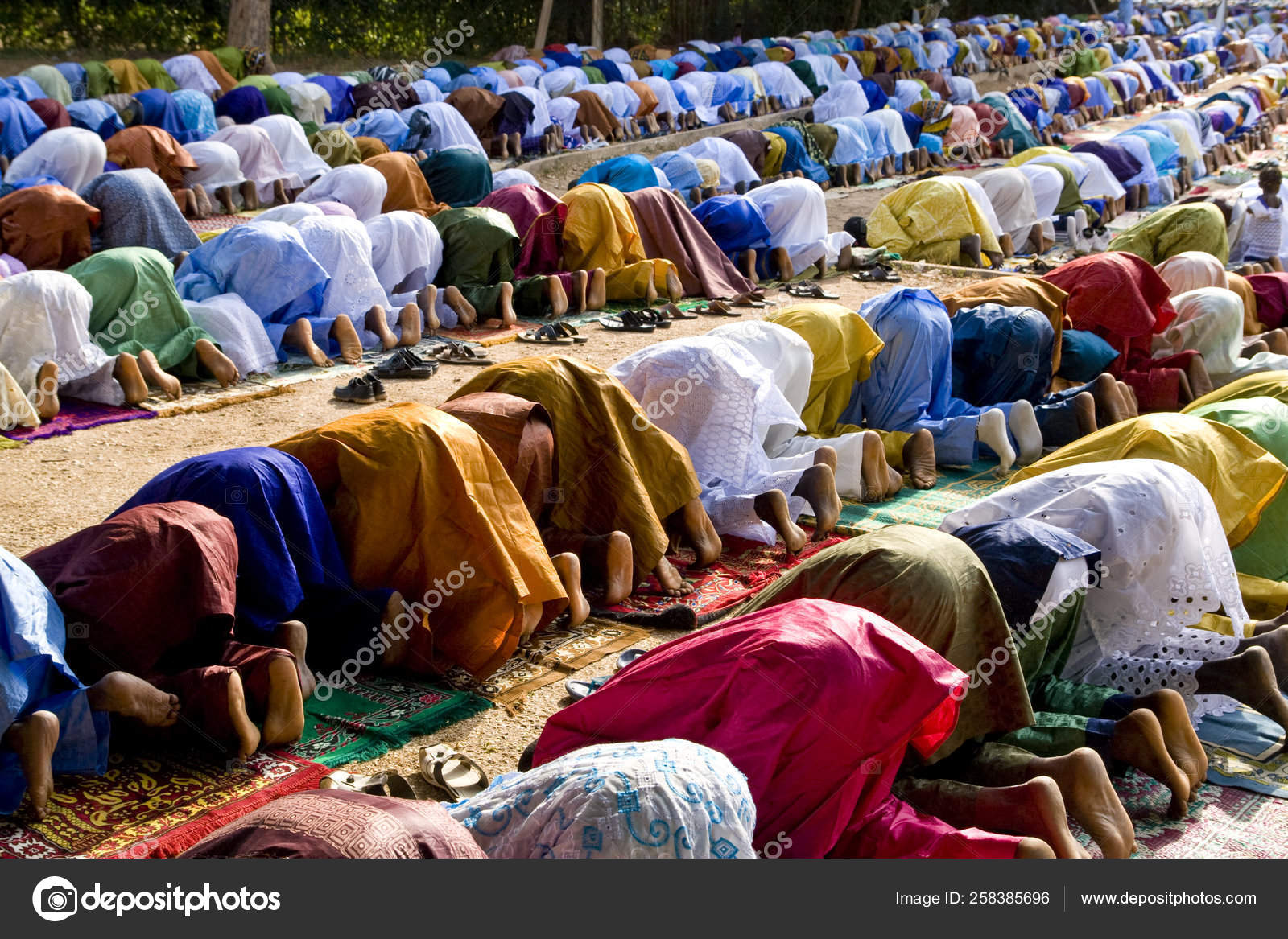 African Muslims Praying Eid Adha Also Known Tabaski West Africa Stock ...