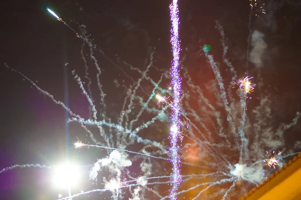 Firework Exploding Night Sky Background Stock Photo by ©YAYImages 260470592