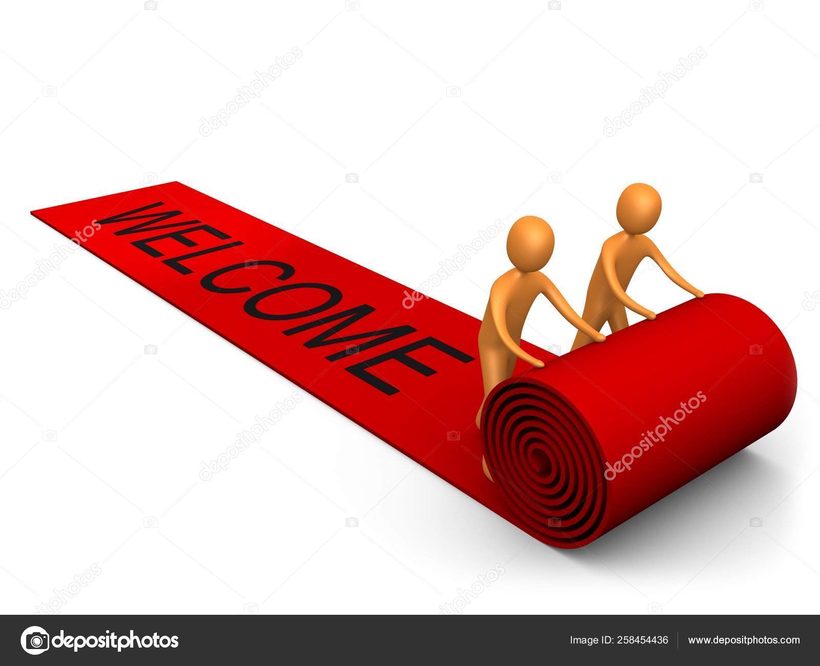 People Unrolling Red Carpet Word Welcome Stock Photo by ©YAYImages ...