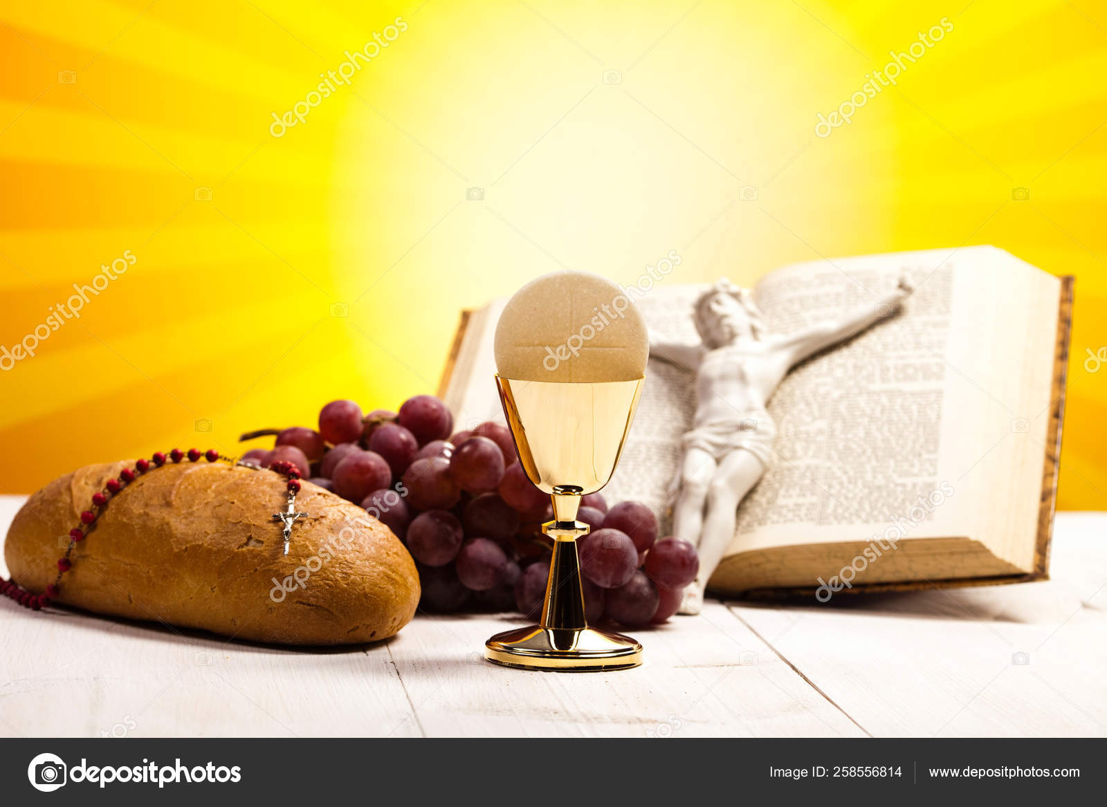 Christian Holy Communion Bright Background Saturated Concept Stock ...