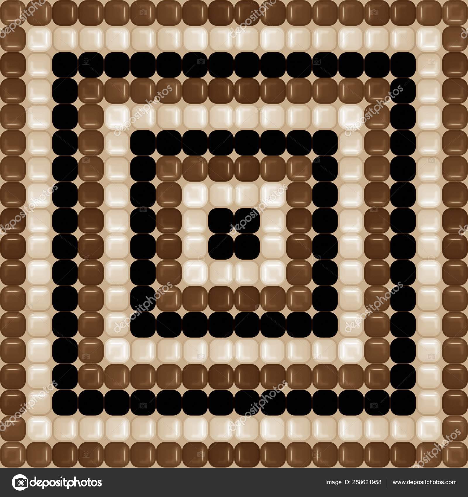 Seamless Texture Glossy Brown Cream Black Rounded Squares Stock Photo ...