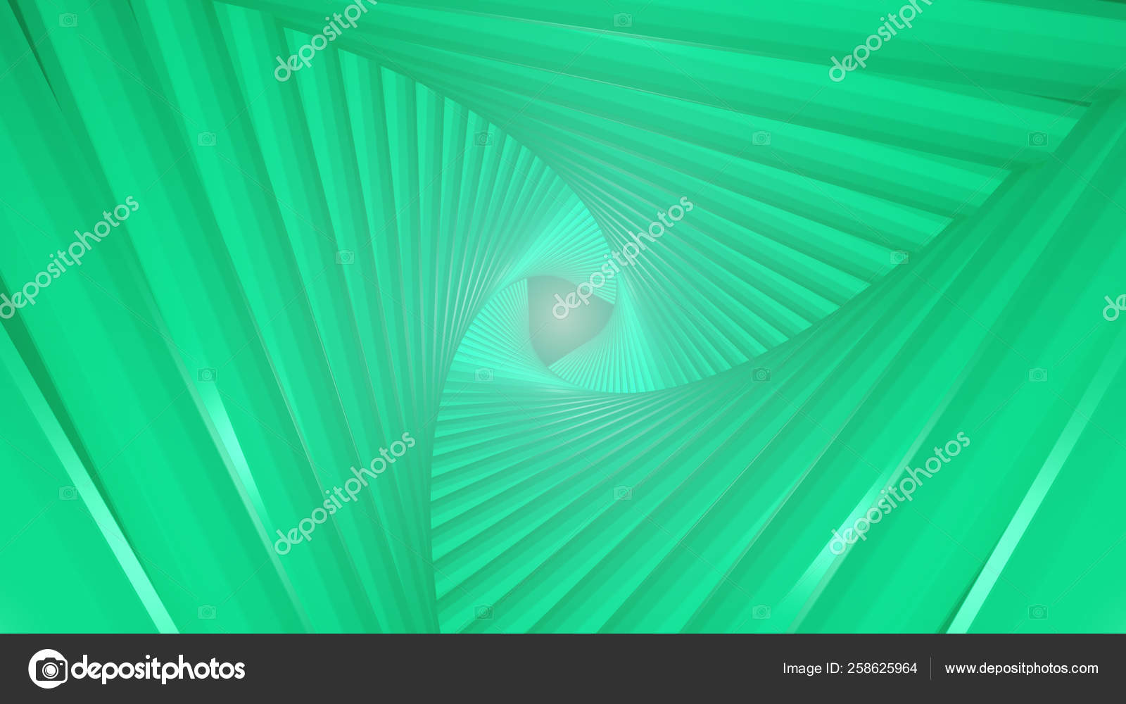 Futuristic Tunnel Consisting Twisted Triangles End Flash Rendering ...
