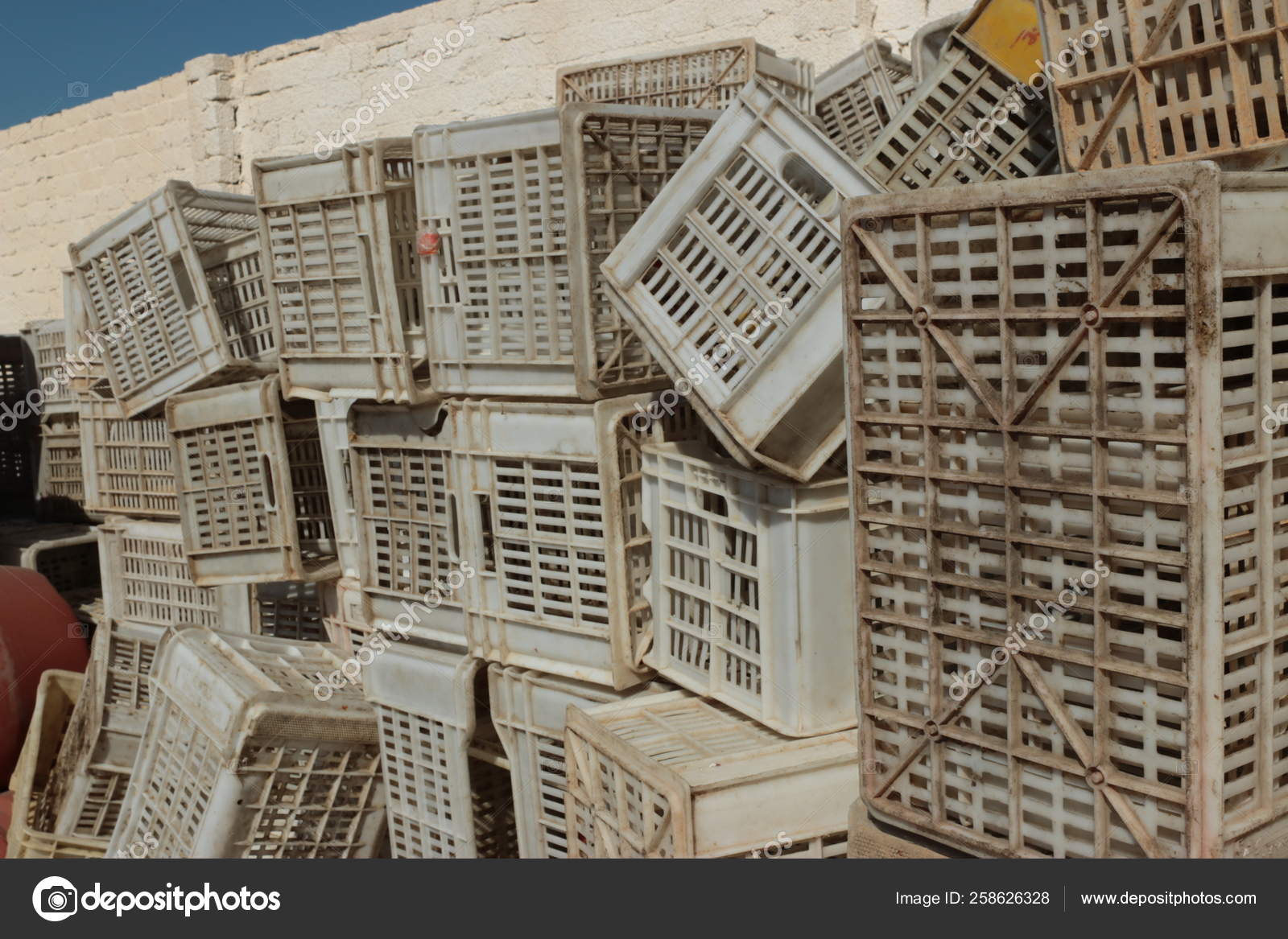Old Empty Plastic Crates Stock Photo by ©YAYImages 258626328