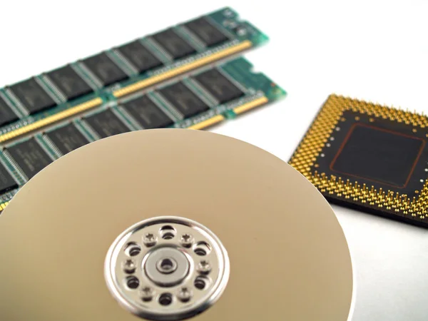 Computer Parts Circuit Boards Memory Chips Cpu Hard Disk Stock Photo by ...