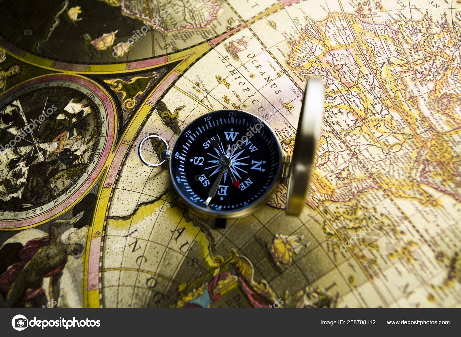 Old Style Compass Vintage Background Stock Photo by ©YAYImages 258708112
