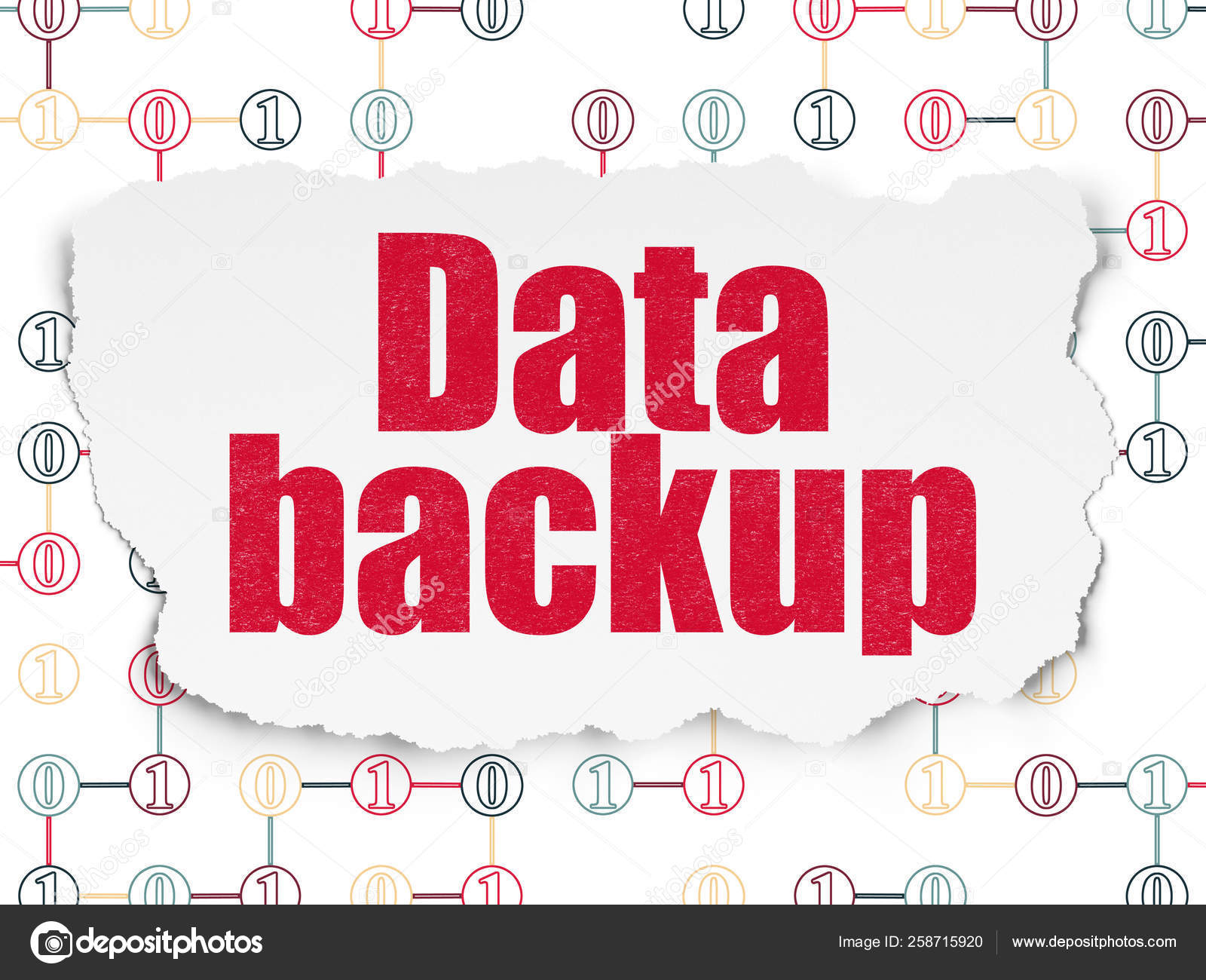 Information Concept Painted Red Text Data Backup Torn Paper Background — Stock Photo © YAYImages ...