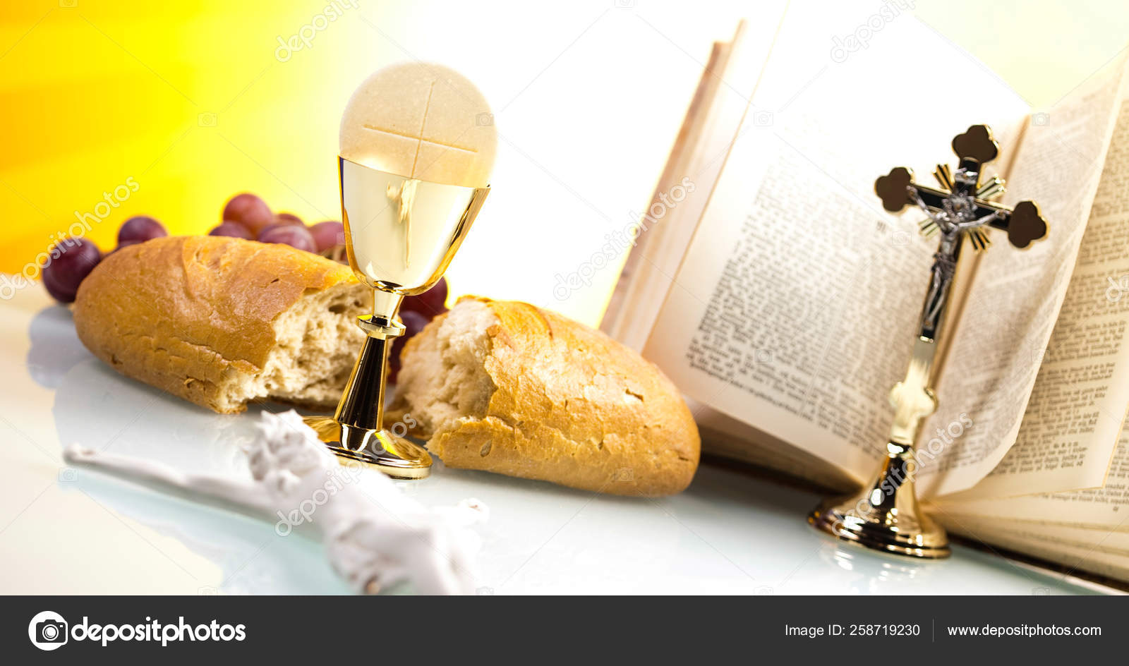 Eucharist Sacrament Communion Bright Background Saturated Concept Stock ...