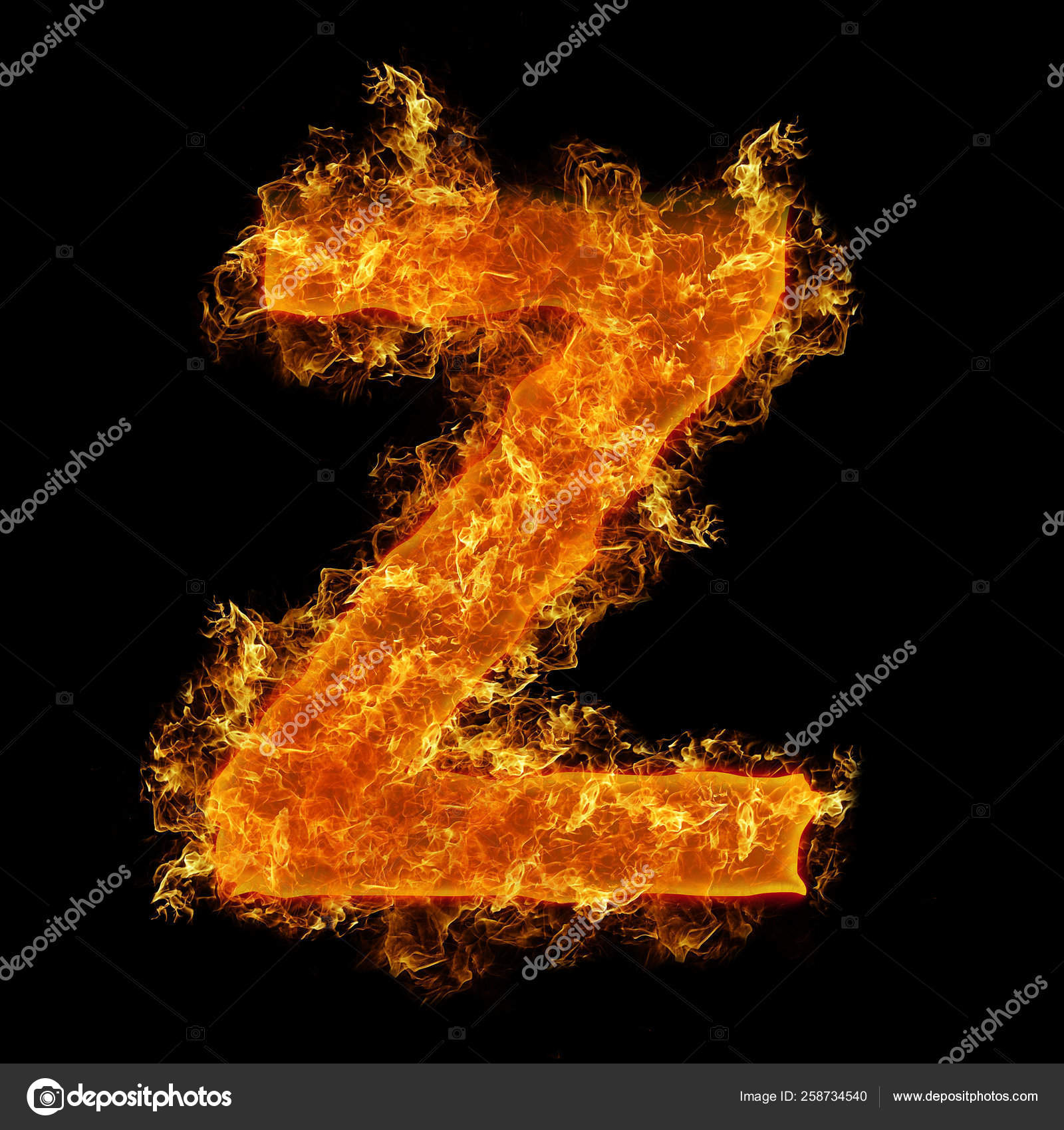 Fire Letter Black Background Stock Photo by ©YAYImages 258734540