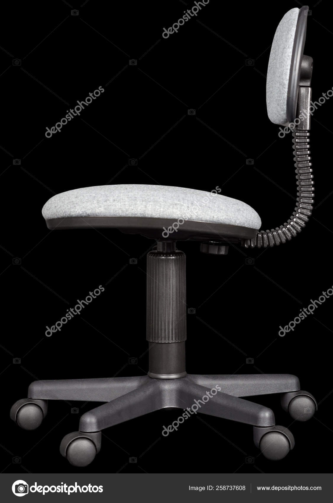 Normal Plastic Office Chair Isolated Black Background — Stock Photo ...