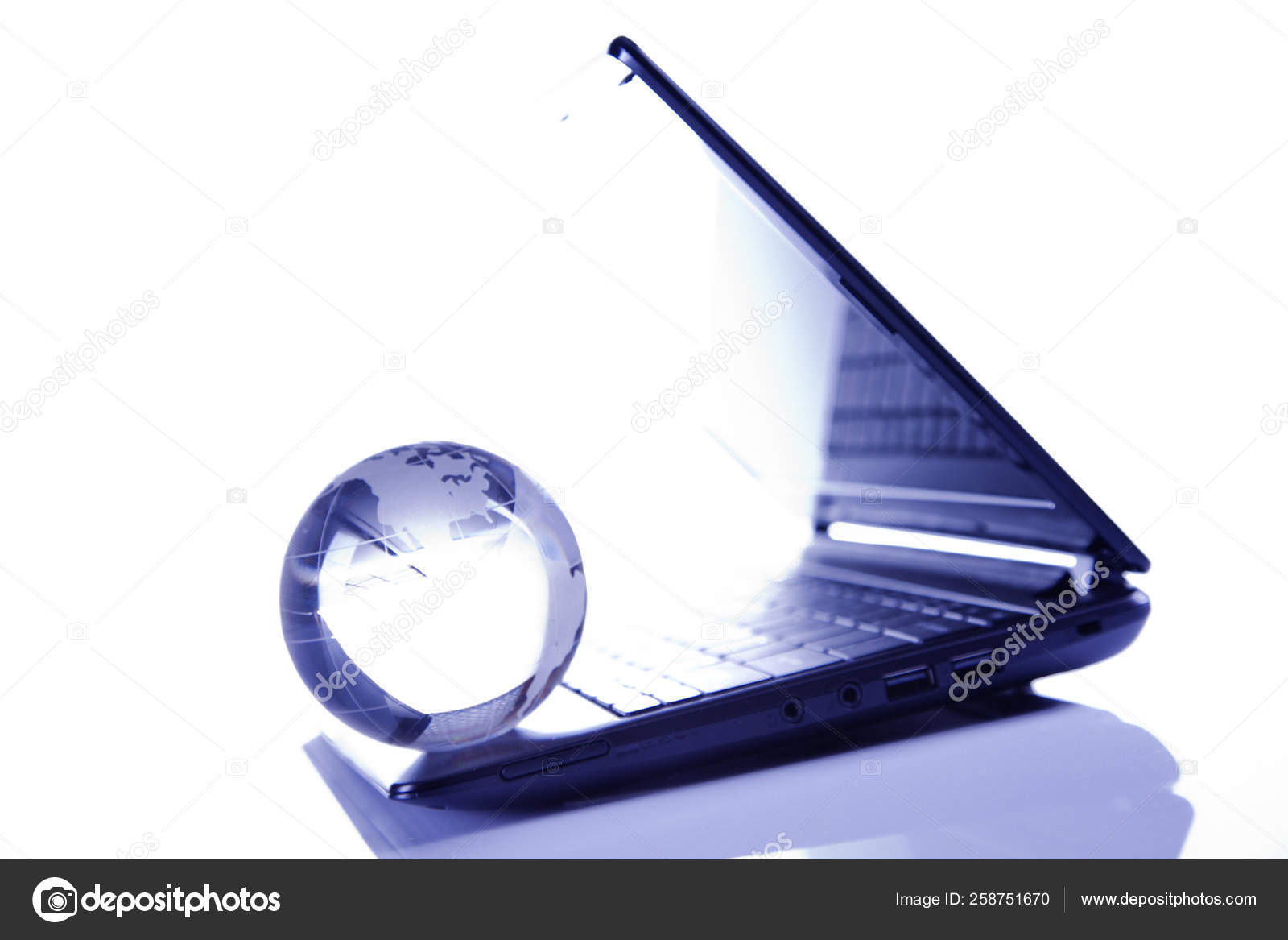 Blue Globe Computer Keyboard Background — Stock Photo © YAYImages ...