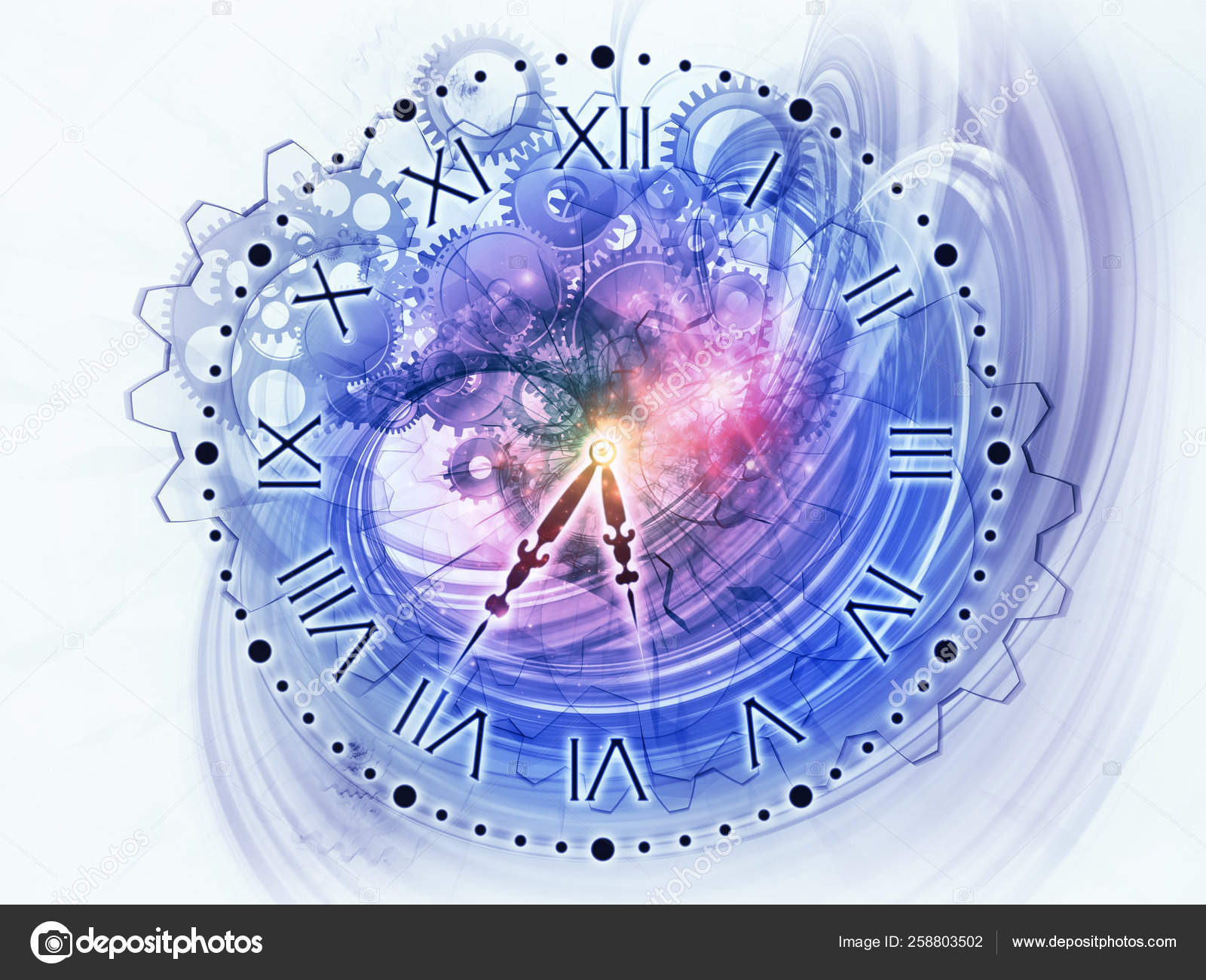 Gears Clock Elements Dials Dynamic Swirly Lines Arrangement Suitable ...