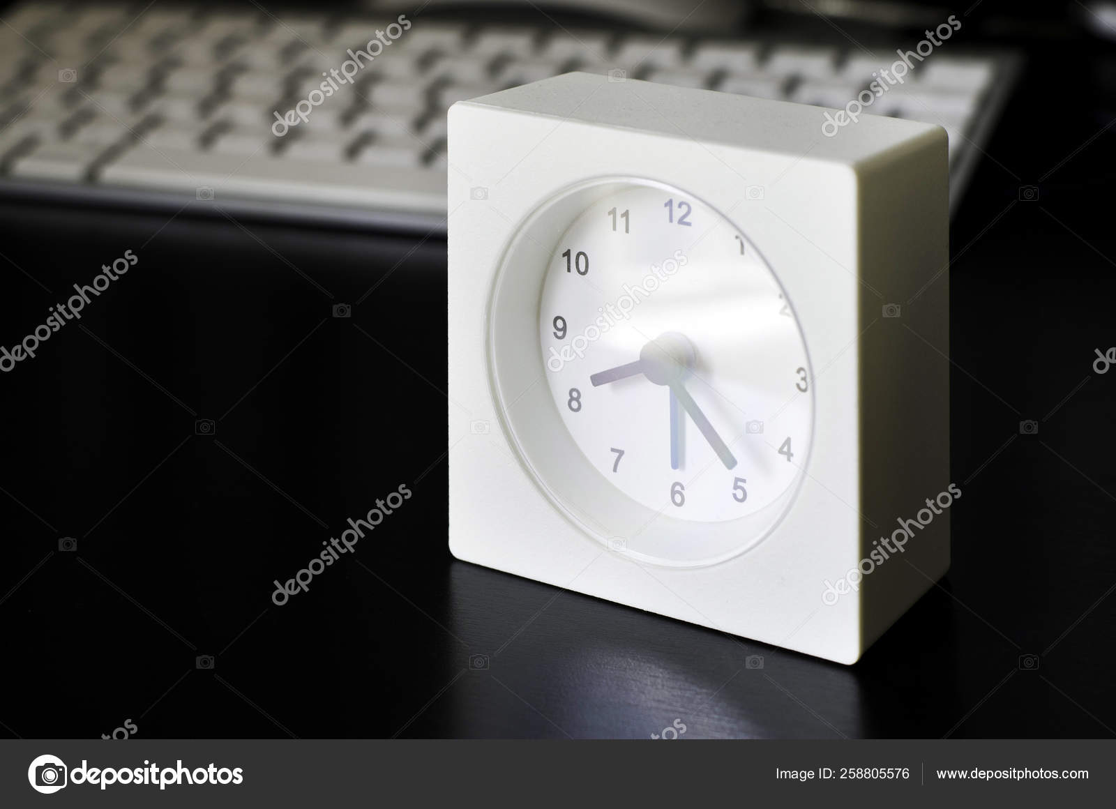 White Clock Keyboard Business Table Office Stock Photo by ©YAYImages ...