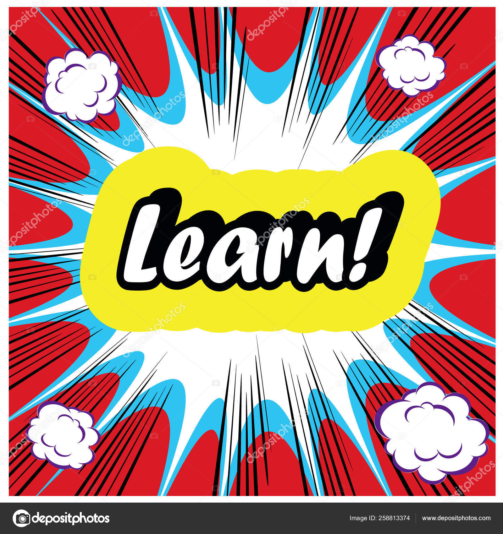 Learn Background Learning Concept Boom Stamp Template Stock Photo by ...
