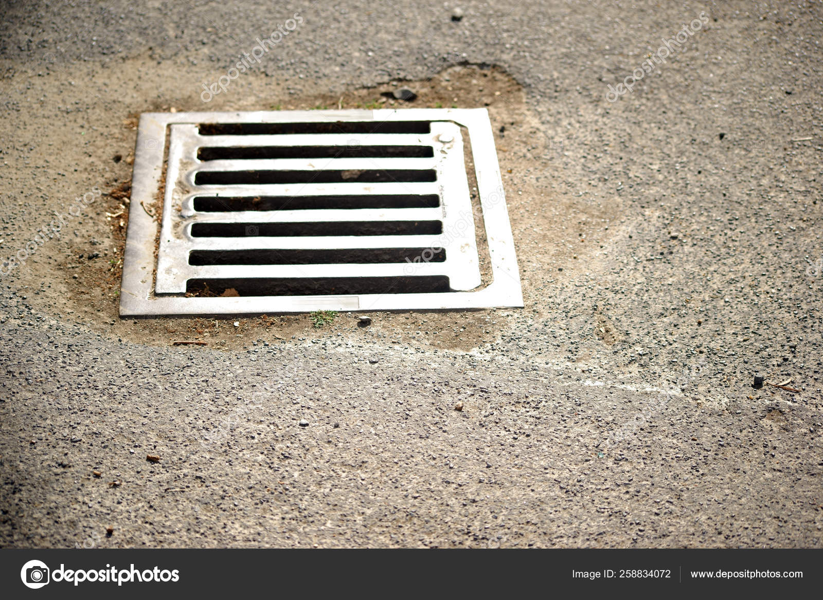 Top View Crumbling Asphalt Road Gully — Stock Photo © YAYImages #258834072