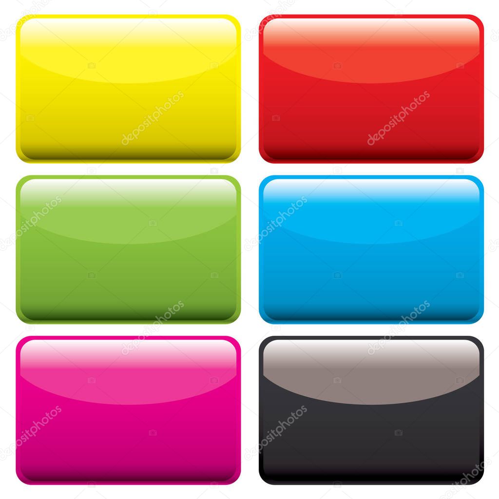 Seis iconos oblongos rellenos de gel con borde biselado y espacio para ...