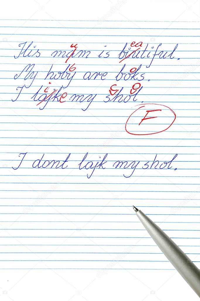 Una mala marca, el dictado del colegial con la dissortografía ...