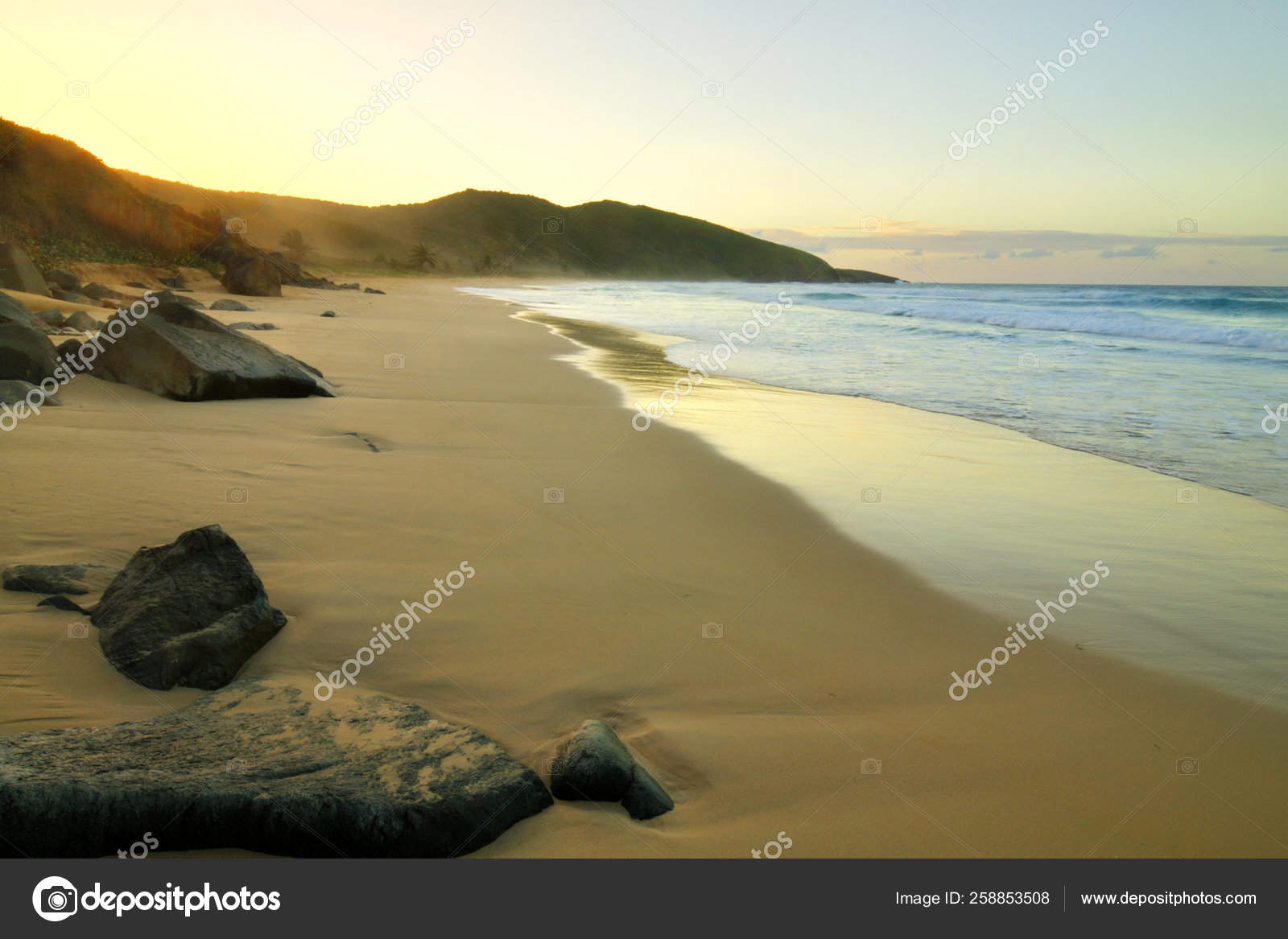 Beautiful Sandy Resaca Beach Sunset Island Isla Culebra Puerto Rico ...