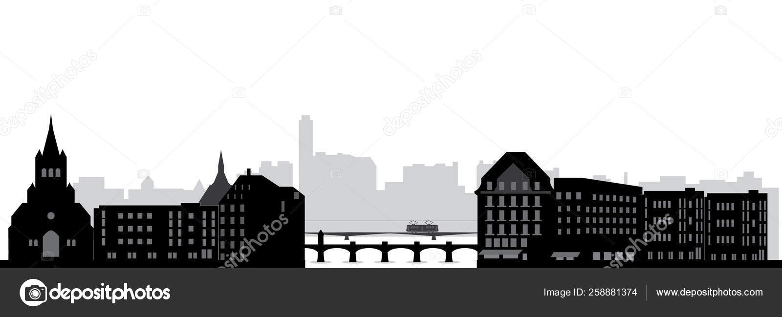 Basel Skyline Simple City Background — Stock Photo © YAYImages #258881374
