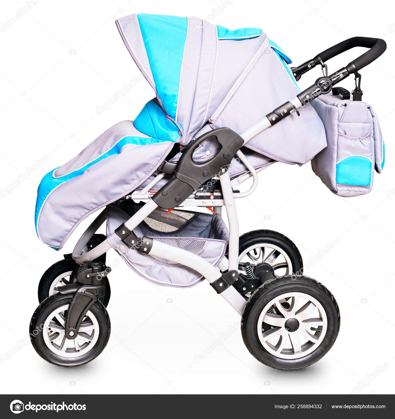 Modern Perambulator Isolated White Background Winter Version — Stock ...