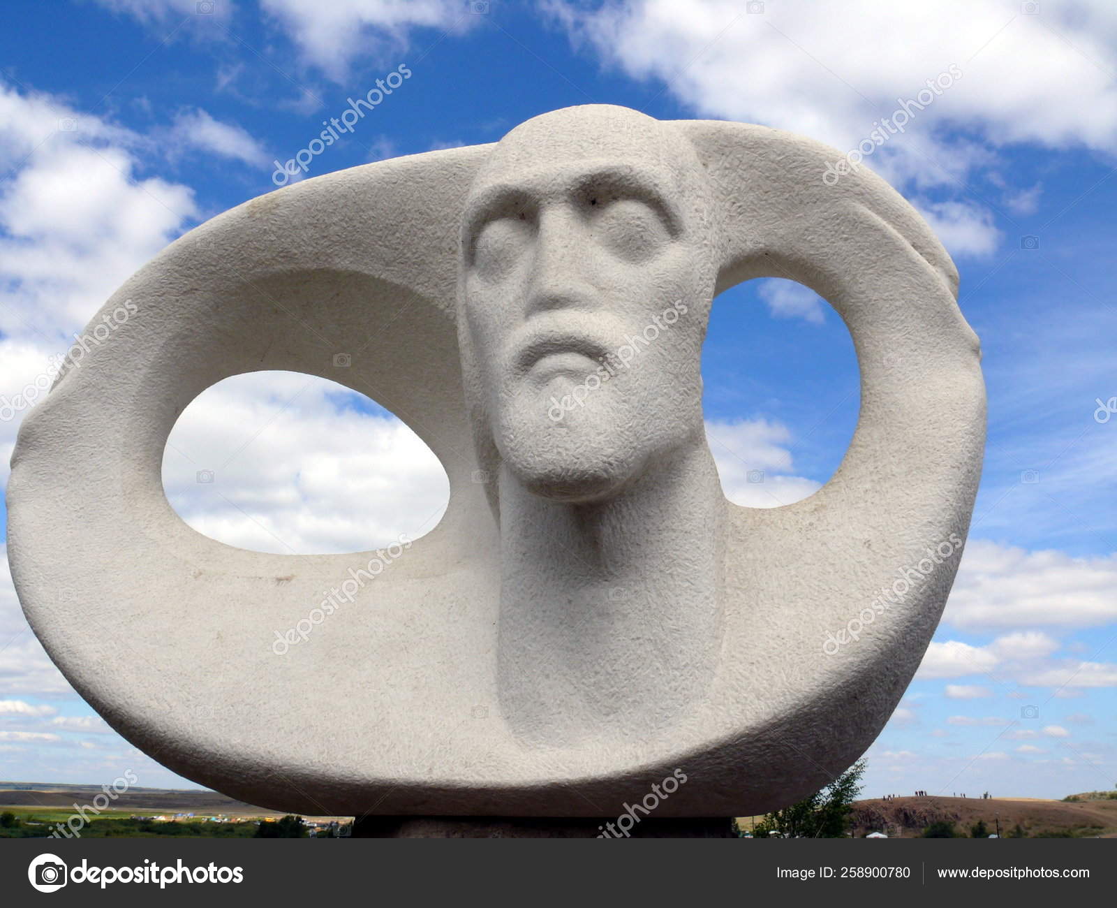 Escultura Hombre Paisaje Histórico Museo Reserva Arkaim — Foto de stock ...