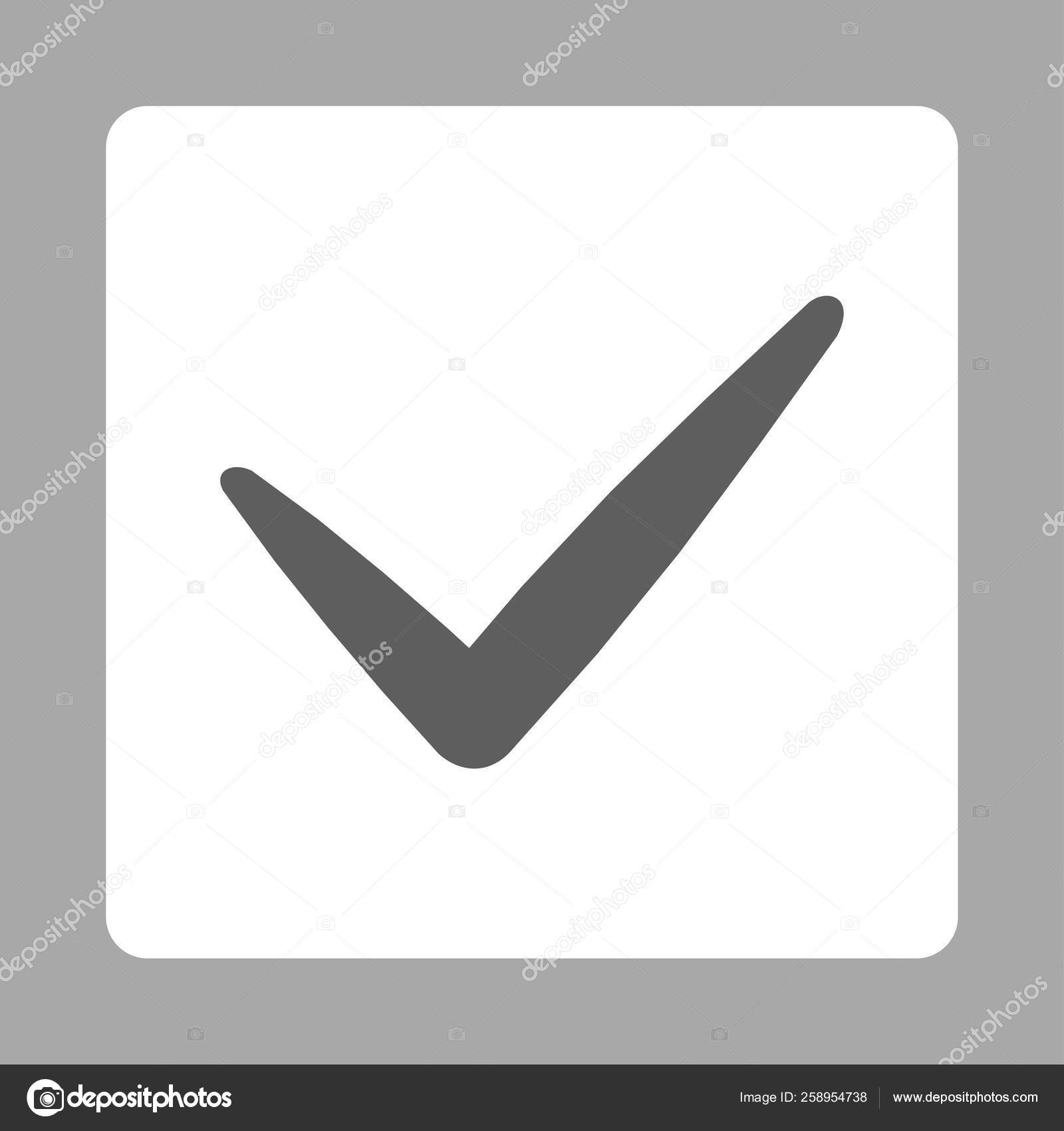 Yes Icon Flat Rounded Square Button Uses Dark Gray White ⬇ Stock Photo ...
