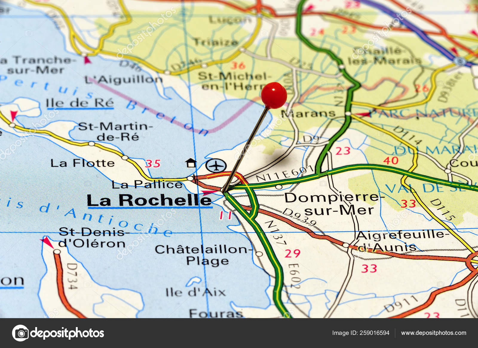 Closeup Map Rochelle Rochelle City France Stock Photo by ©YAYImages ...