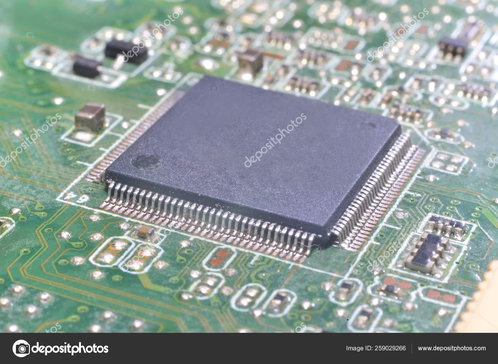 Chip Motherboard Mainboard Controllers Ports Wires Stock Photo by ...