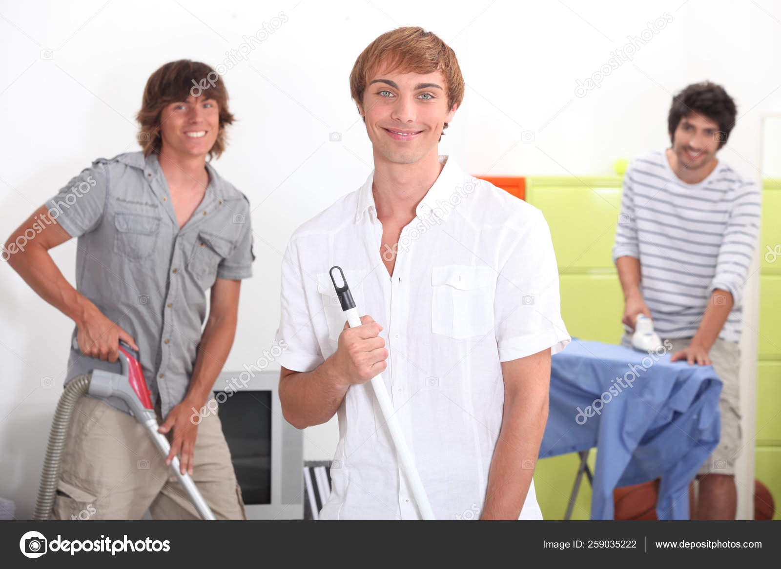 Young Men Doing Household Chores Stock Photo by ©YAYImages 259035222