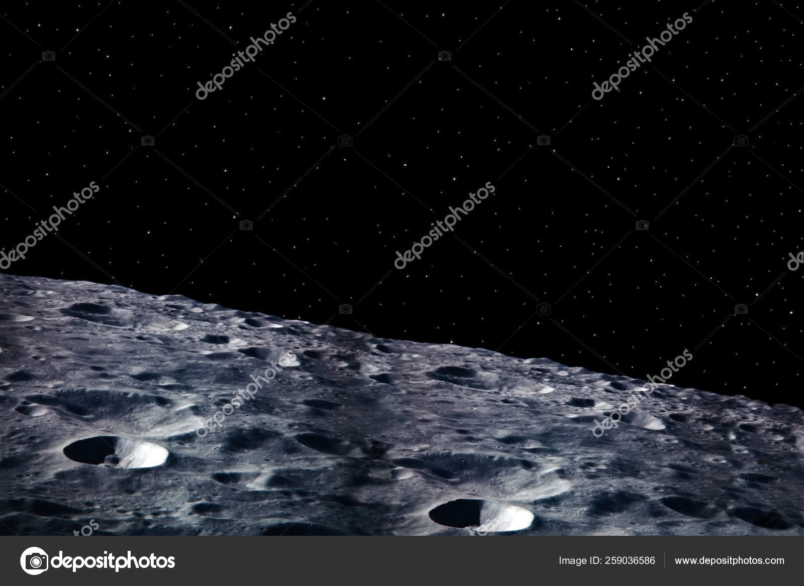Simple Background Moon Surface Stars Night Sky Our Own Universe Stock ...