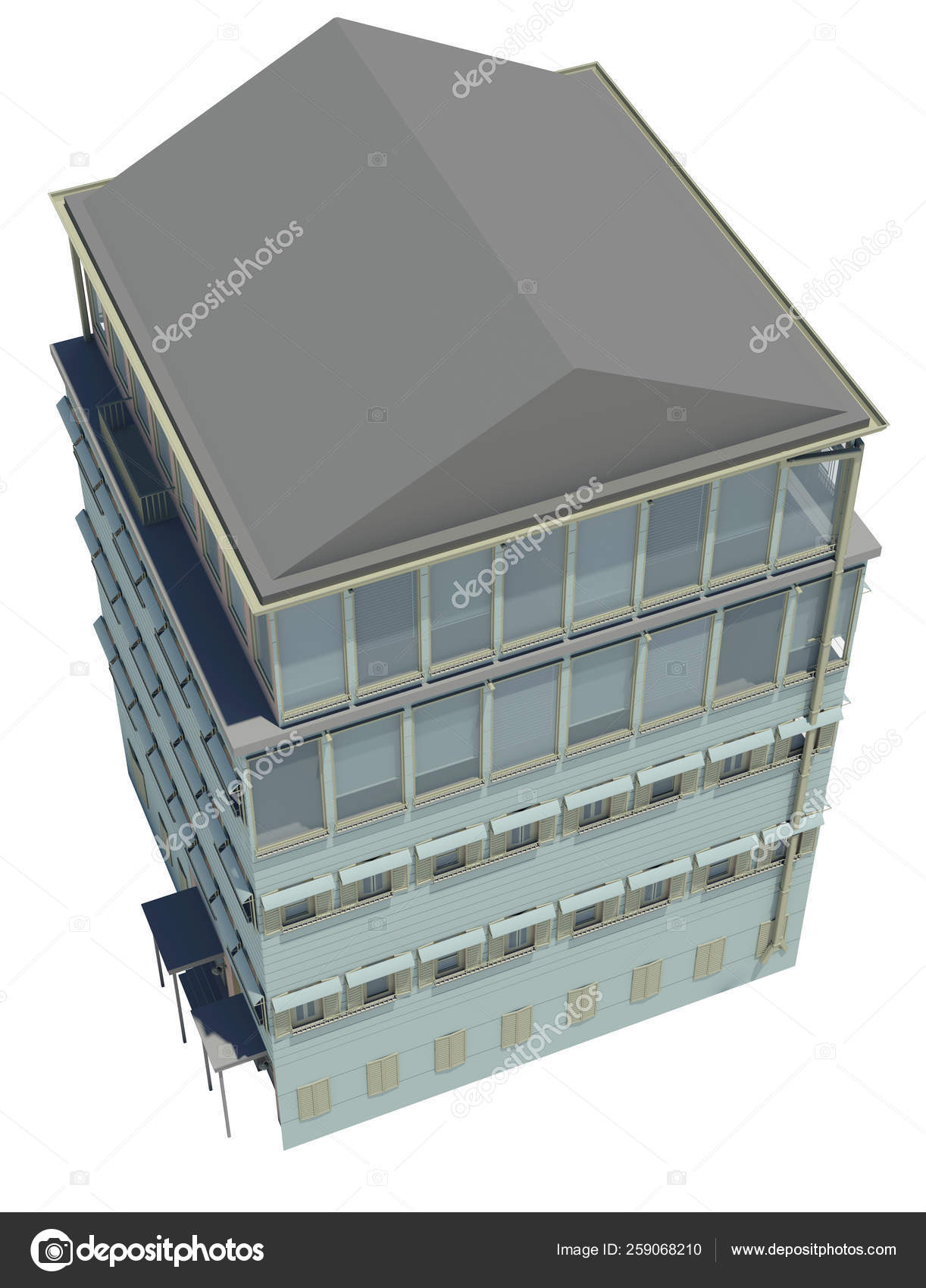 Highly Detailed Building Isolated Render White Background – Stock ...