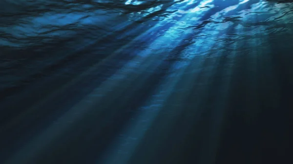 High quality ocean waves from realistic underwater. Light rays shining ...