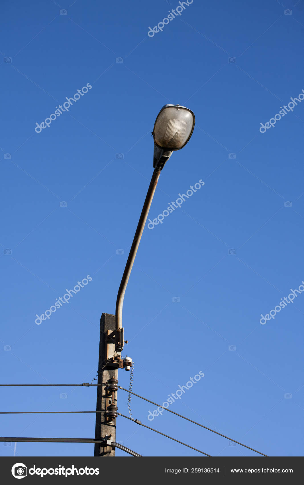 Lamp Post Blue Sky Electricity Industry — Stock Photo © YAYImages ...