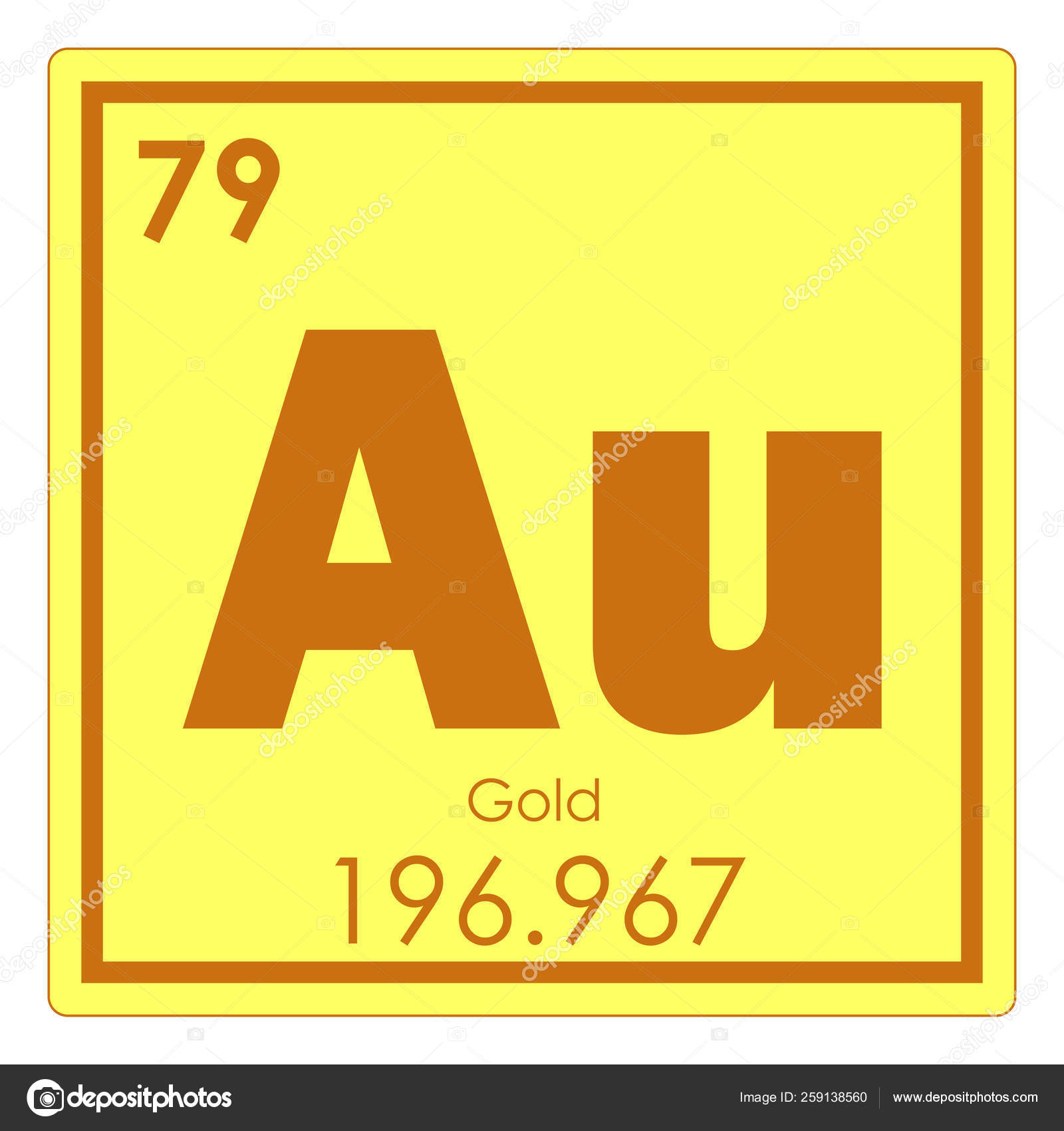 Gold Periodic Table Symbol