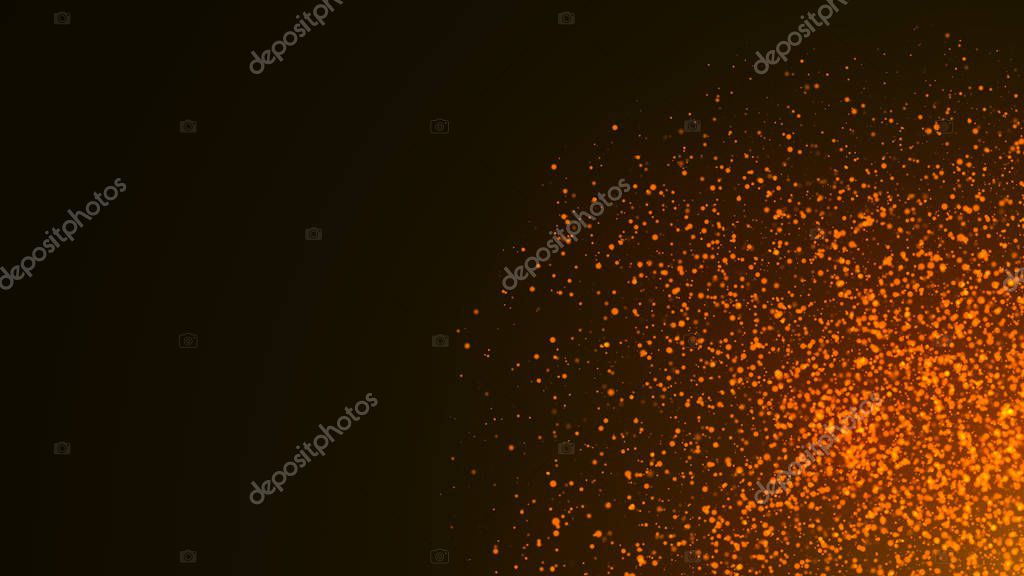 Explosi n de cenizas o part culas naranjas y doradas con profundidad de ...