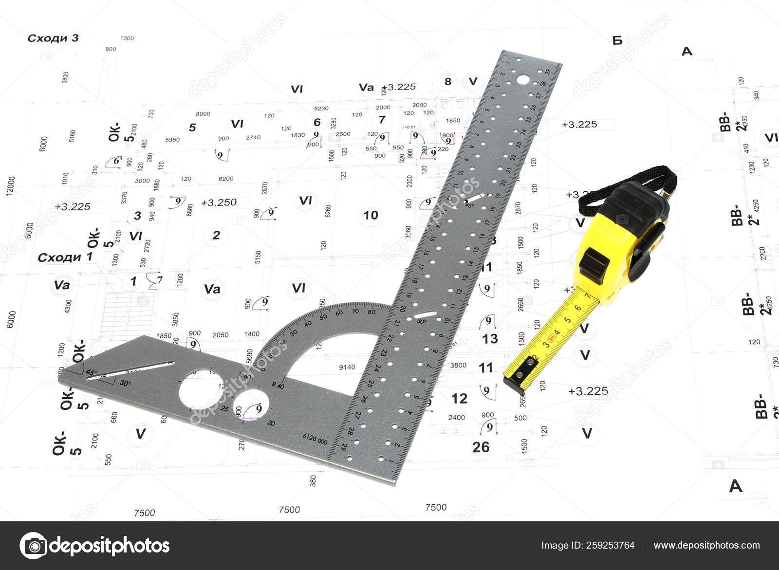 Metal Construction Engineering Measuring Ruler Backdrop Mounting Scheme ...